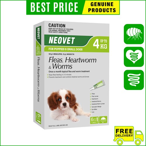 Neovet for Dogs 6 Pipettes Flea Heartworm Worm Treatment | eBay Australia