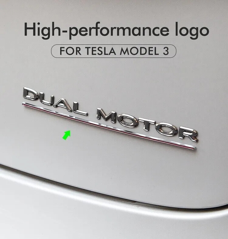 For Tesla Rear Liftgate Lid Dual Motor Performance Nameplate Logo Badge ...