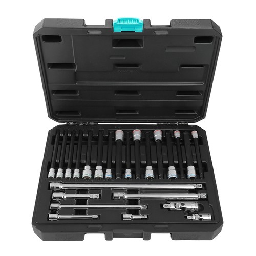 DURATECH 24Pcs SAE Long Socket Hex Allen Bit Set 1/4''&3/8'' Standard ...