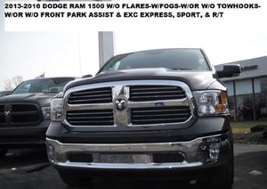 Lebra Front End Mask Cover Bra Fits 2013-2018 Dodge Ram 1500 w/ Fog & w ...
