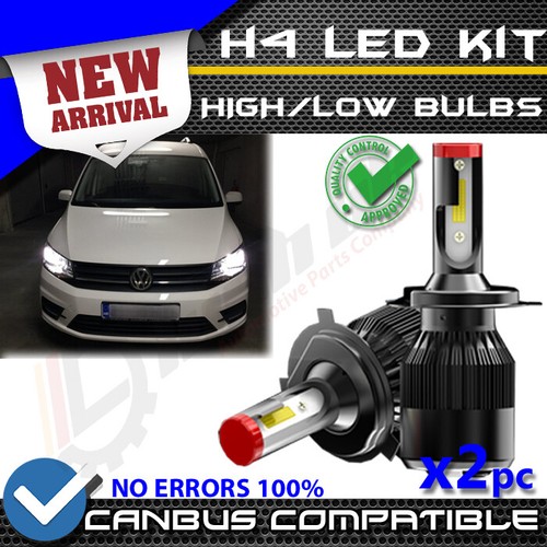 2x K1 H4 70W HIGH POWERED 8000LM WHITE FLASH DIPPED HIGH BEAM LED BULBS ...