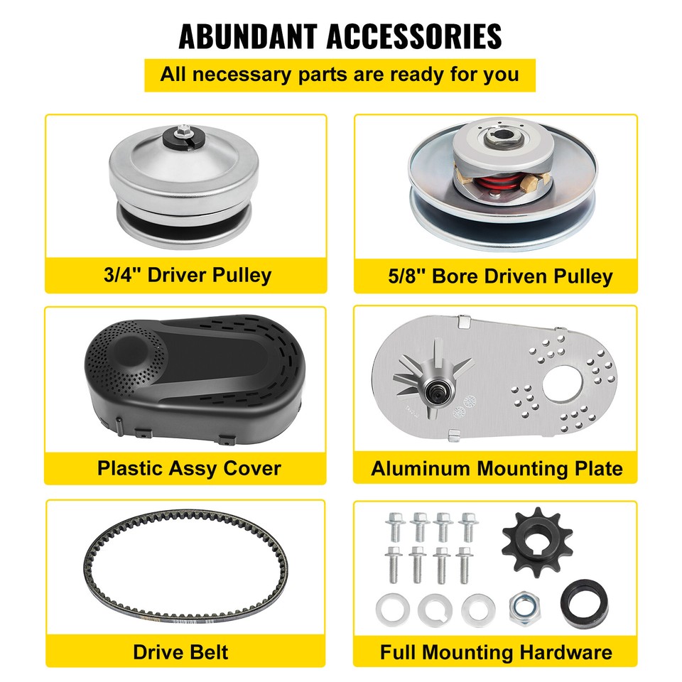 VEVOR Go Kart Torque Converter Kit 3/4" 10T Heavy Duty Comet TAV2 30-75 ...