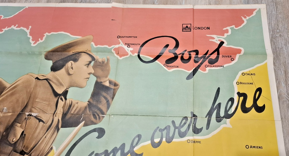 "Boys come over here you're wanted" genuine WW1 Army recruiting poster ...