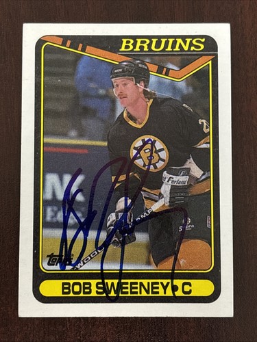 1990-91 Topps #99 Bob Sweeney AUTO Boston Bruins AUTOGRAPH Signed | eBay