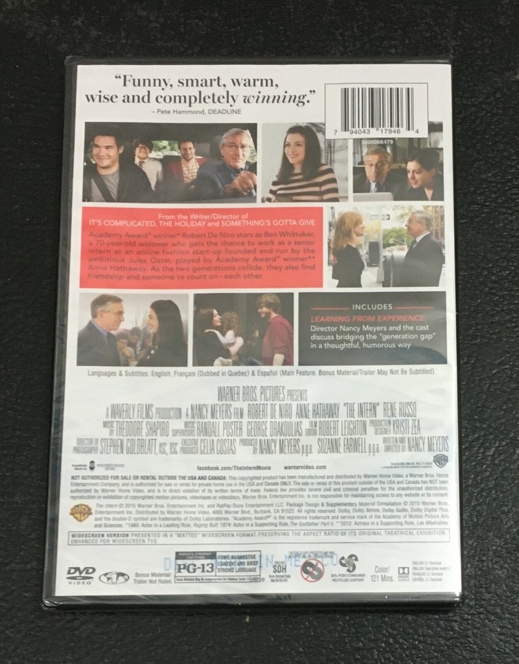 The Intern (DVD, 2015, Widescreen) NEW SEALED 794043179464| eBay