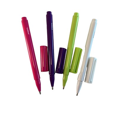Poppin Ballpoint Pen Set of (4) Multi Color Barrels 1mm Med Black Ink ...