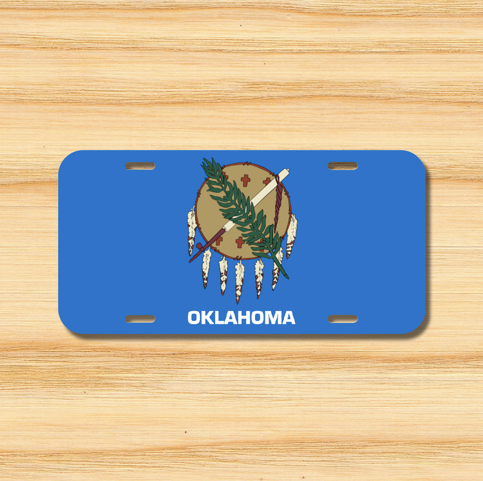 Oklahoma State Flag License Plate Vehicle Auto Tag Tulsa Edmond OK FREE ...