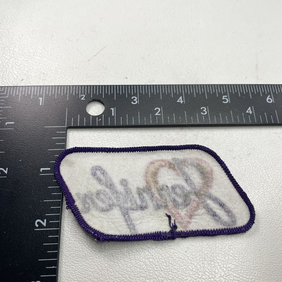 Vintage Retro Fancy Pink Heart Name JENNIFER Patch (Cursive Purple ...