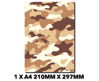 Camouflage Sticker Desert Pattern A4 sheet Self Adhesive vinyl ...