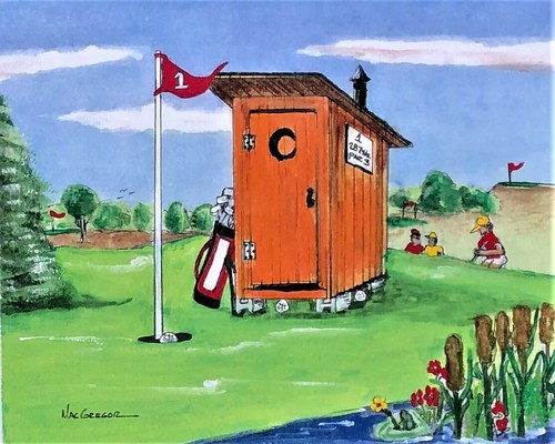 Outhouse Golf Art Print Personalized Gift for Golfer Golfing Decor ...