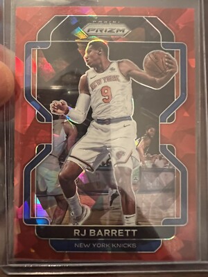💥2021-22 panini prizm RJ Barrett Red cracked ice #201 New York Knicks ...