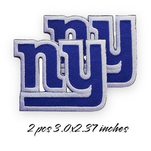 2PCS New York Giants Blue White 3"x2.37" Embroidered Iron On Patch | eBay