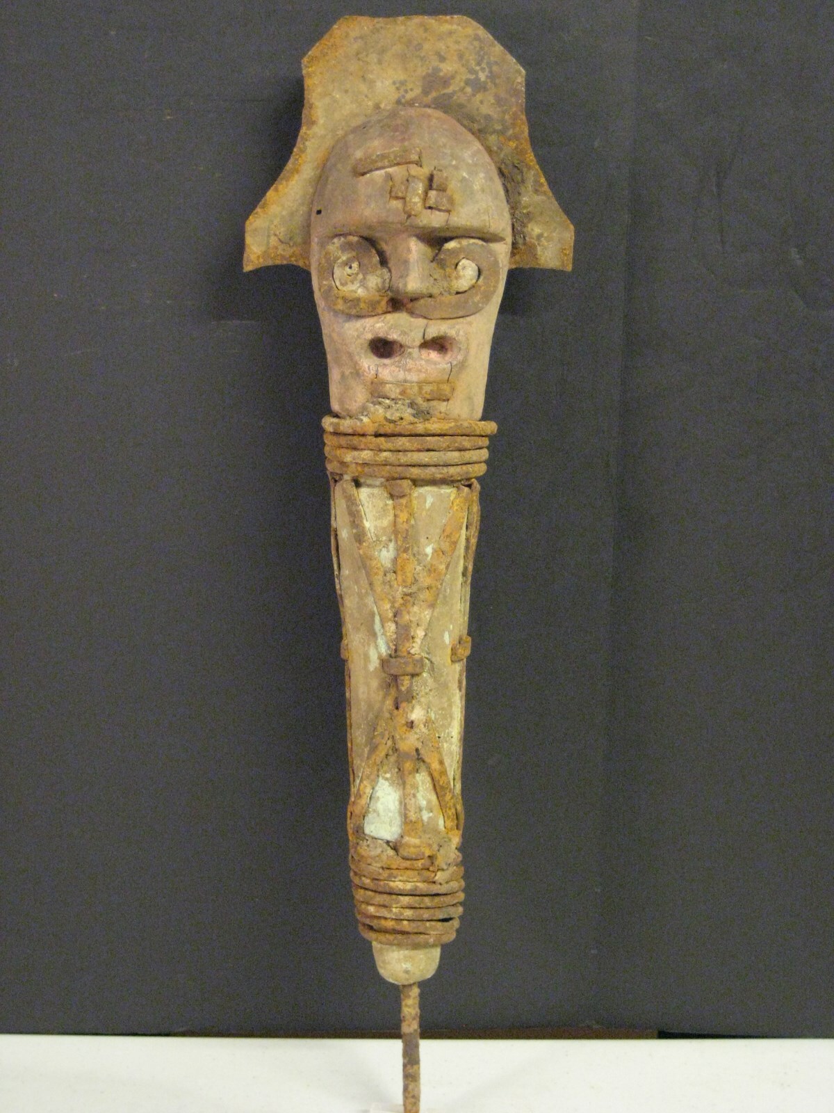 Ofo ritual staff, wood and iron statue, African, Nigeria, Igbo culture ...