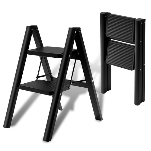 2 Step Ladder Foldable 2 Step Stool for Adults 2 Step Ladder Folding ...