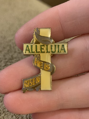 He Is Risen Alleluiah Cross Enamel Lapel Pin (GW2) | eBay