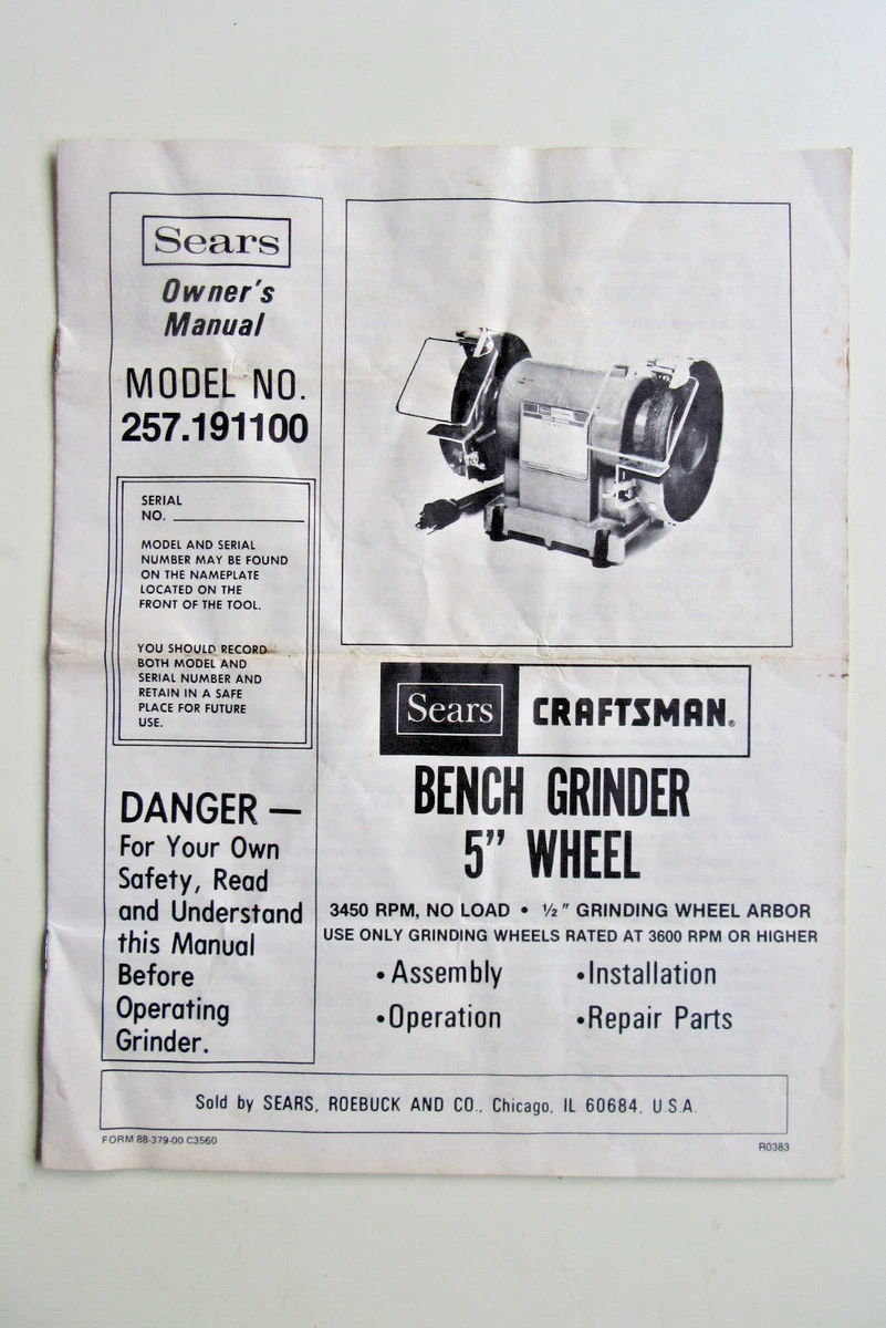 Craftsman Bench Grinder Parts