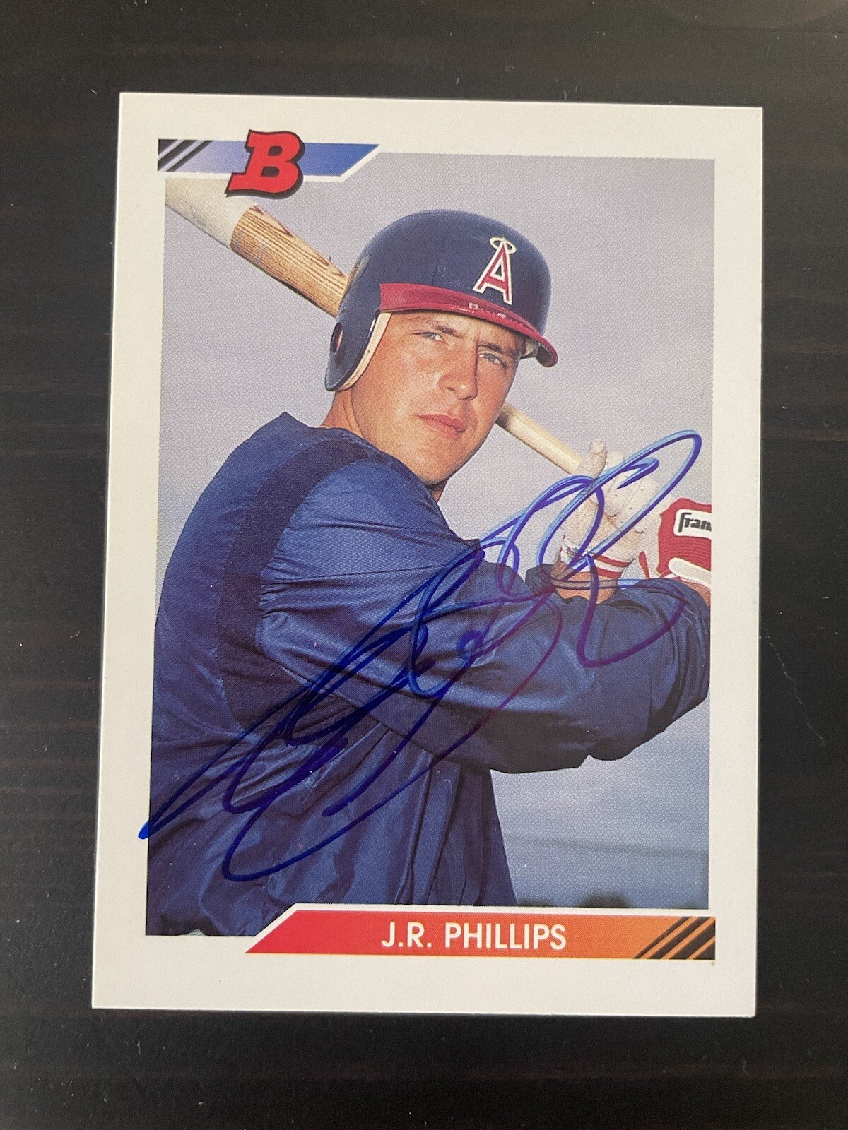 1992 Bowman #59 J.R. Phillips Los Angeles Angels Signed Card ...