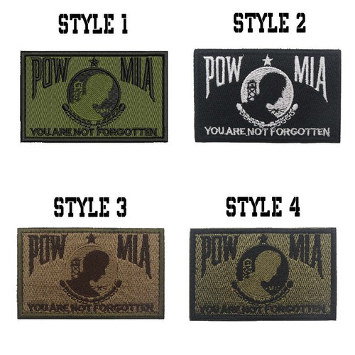 POW MIA Military ARMY NAVY AIRFORCE MARINES USCG Tactical Hook and Loop ...