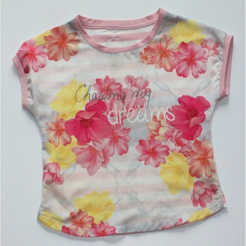 Triple Flip Boutique Girl's Pink with Colorful Floral Print Tee Shirt ...