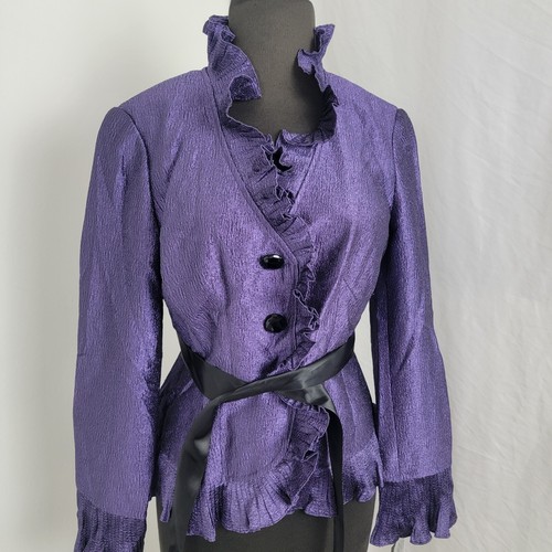 Victor Costa Women's Royal Purple Shimmery Jacket Blazer Evening Social ...