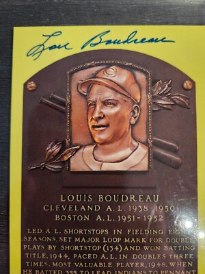 LOU BOUDREAU Signed 1970 HOF Hall Of Fame Plaque Autograph | eBay