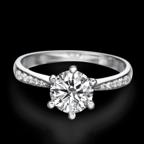 2.89Ct Round Cut Lab Créé Diamant Bague Femme 14k Or Blanc Plaqué Argent | eBay