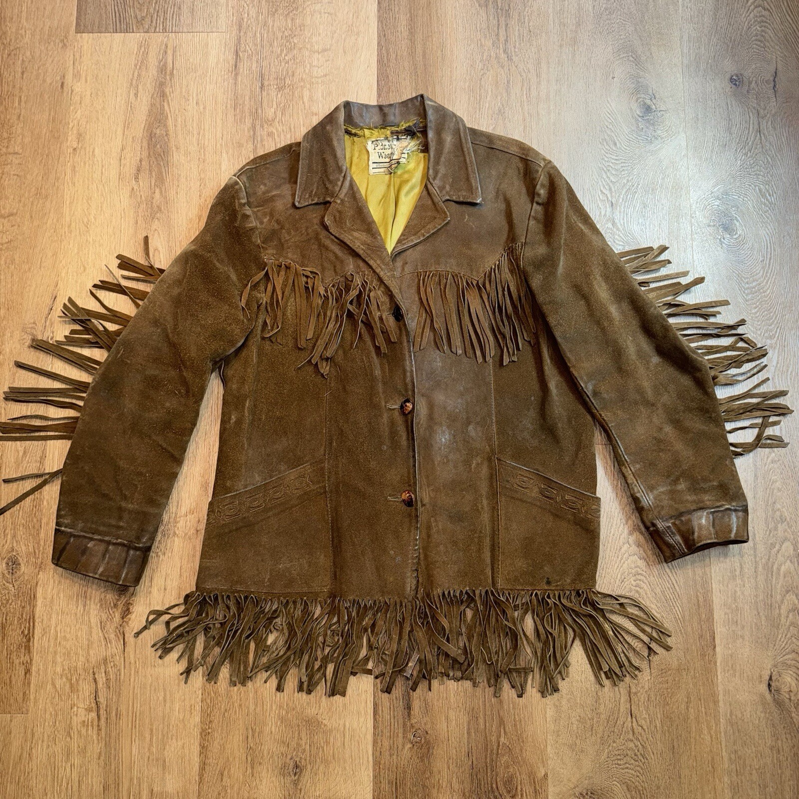 Pioneer Wear Suede Jacket Fringe Leather Coat Western… - Gem