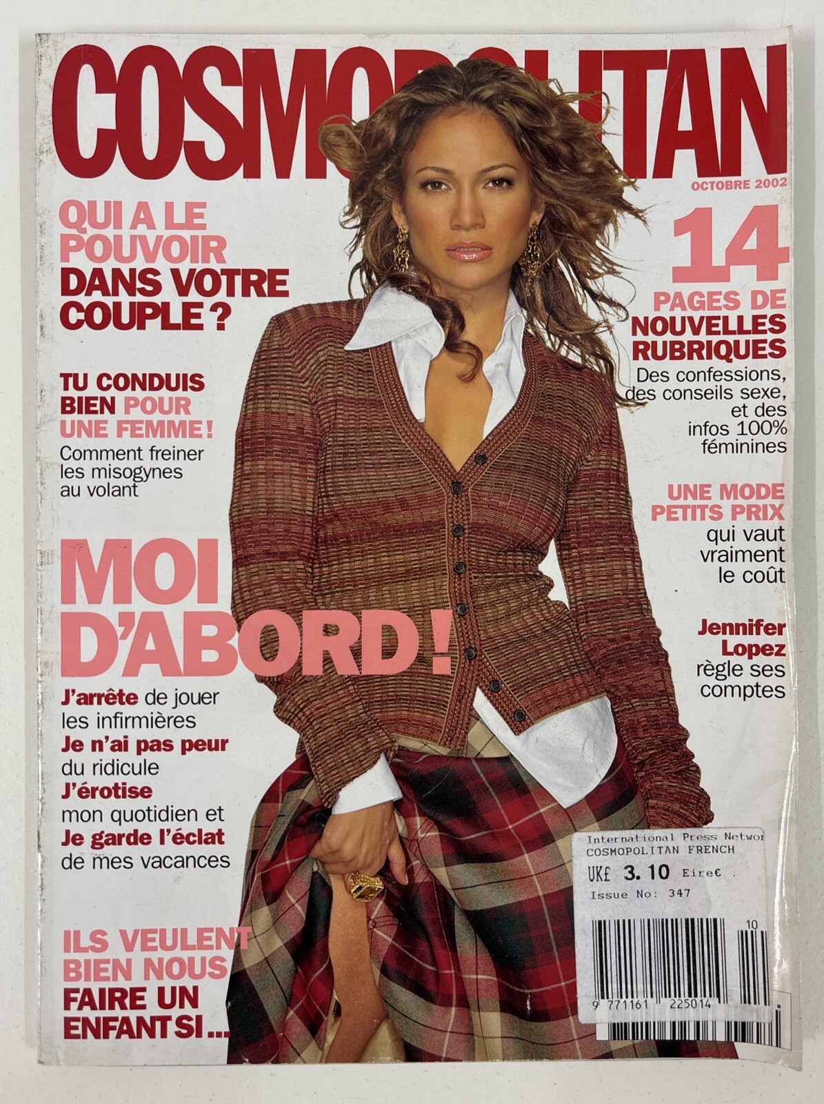 Cosmopolitan Magazine October 2002 FrenchJennifer Lopez J LoY2K Fashion ...