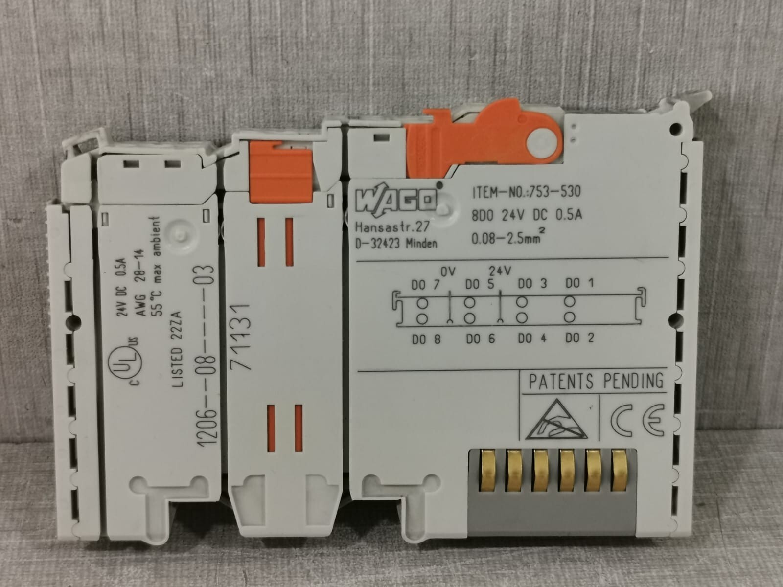 LOT 4 PCS WAGO 753-530 DIGITAL OUTPUT MODULE 8-CHANNEL 24VDC 0.5A | eBay