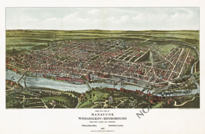 Panoramic Map of Manayunk Wissahickon Roxborough Pennsylvania 16x24 | eBay