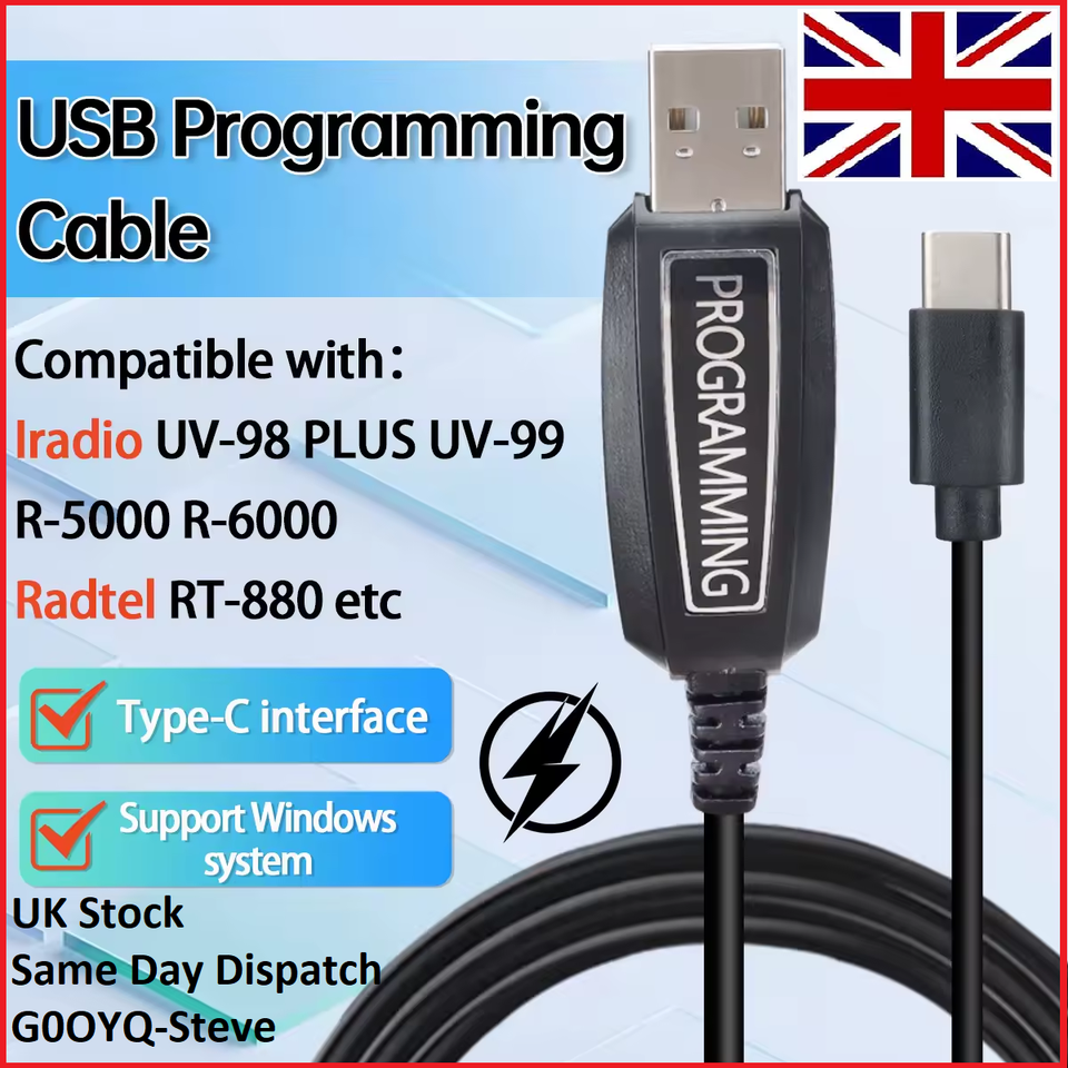 USB Programming Cable for Radtel RT880 G RT-817A iRadio UV-98 Plus UV-99 R6000 | eBay UK