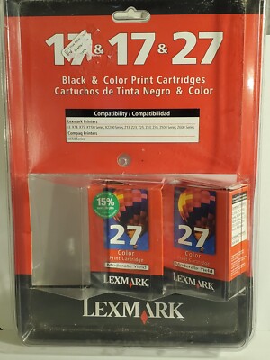 Lexmark 27 Color Print Catridge 2 Pack for i3 X74 X75 X1100 X1200 X2200 ...