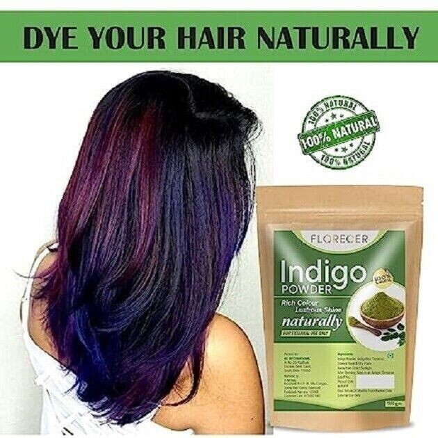 Indigo Hair Color Khadi Naturals BLUE BLACK (Indigo) Hair Color Plant