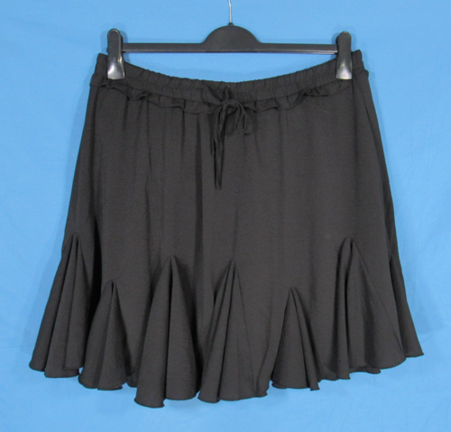 JODIFL Black STRETCH KNIT Drawstring ATHLETIC Ruffle Flounce SKORTS ...