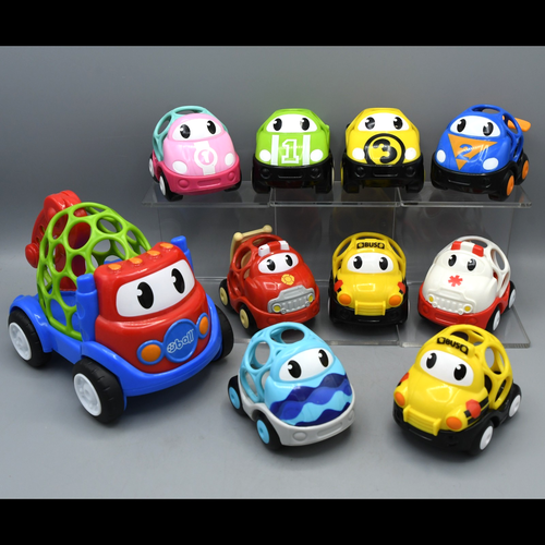 Oball Go Grippers Baby Toy Lot of 10 Race Car Bus Ambulance Fire Tow ...