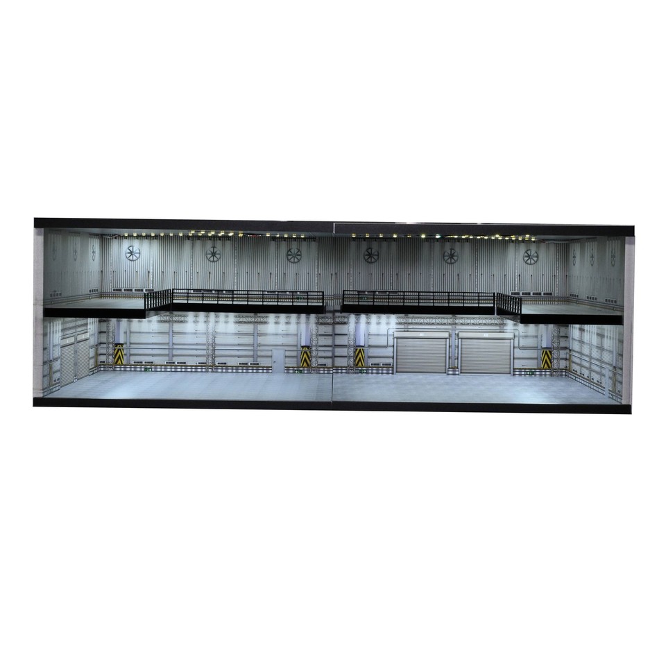 1/64 Diorama Die-Cast Car Garage Model LED Lights Car Display ...
