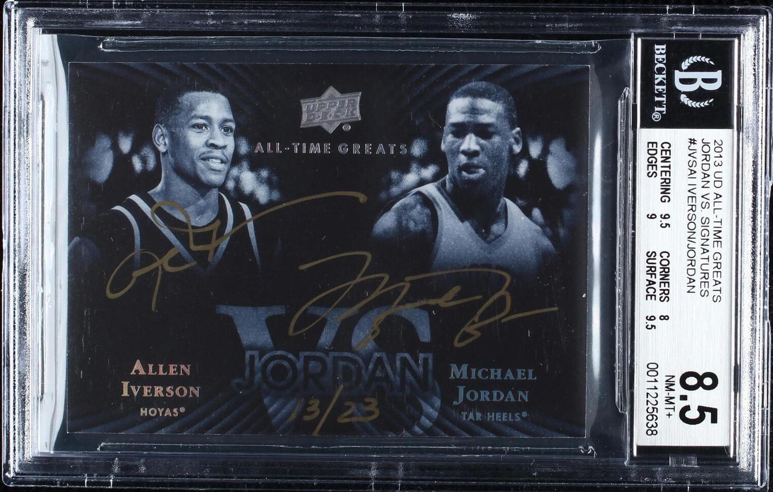 2013 Upper Deck All-Time Greats - Jordan Vs. Michael Jordan, Allen Iverson #JVS-AI Signatures ...