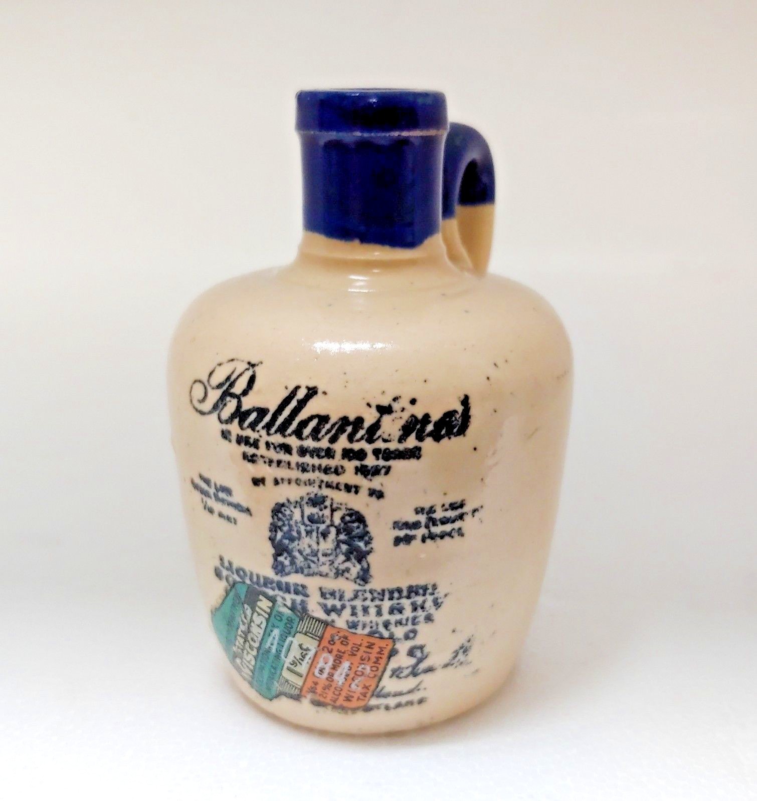 Possil Pottery Ballantine's Mini Jug Glascow, Scotland w/ 1942 ...