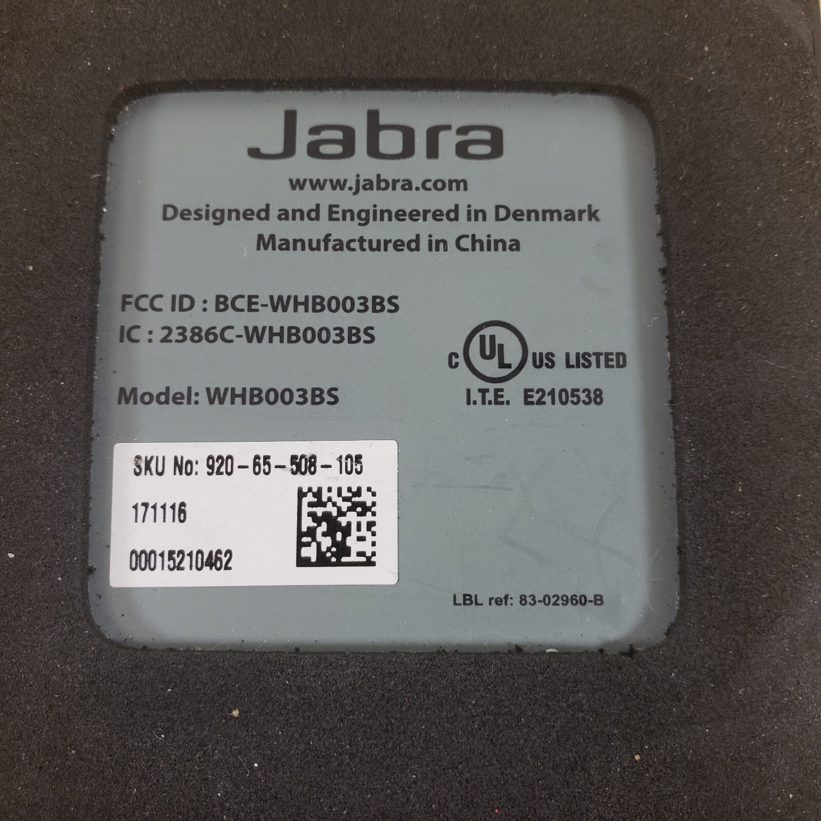 Jabra GN Base WHB003BS for Jabra Pro 920 Wireless Headset BASE ONLY | eBay