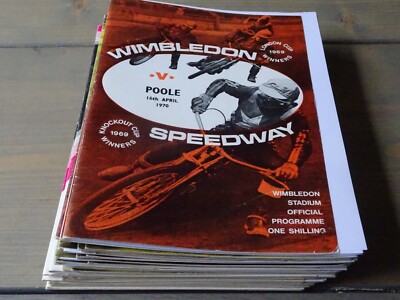 Choice of WIMBLEDON Dons speedway programmes 1970-1981 British League ...