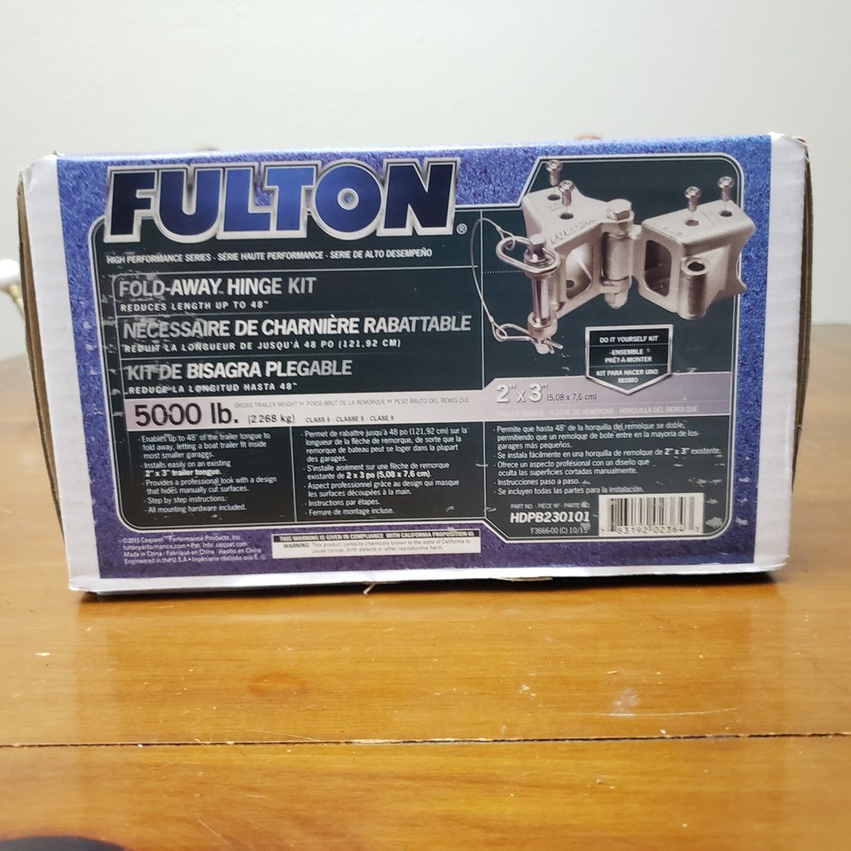 Fulton 2" x 3" Bolt-On Trailer Hinge Kit Fold-Away Coupler 5,000 lb ...
