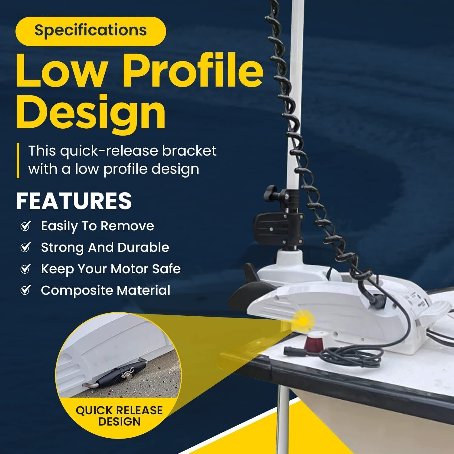 Minn Kota 1854054 RTA-54 Composite Trolling Motor Quick Release Bracket ...