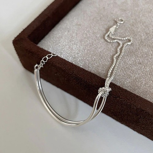 925 Sterling Silver Vintage Elegant Minimalist Chain Bracelet Unique ...