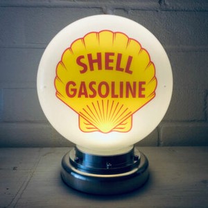 Mini Gas Pump Globe, Shell Gasoline, Alloy Base,Desk Lamp, Petrol ...