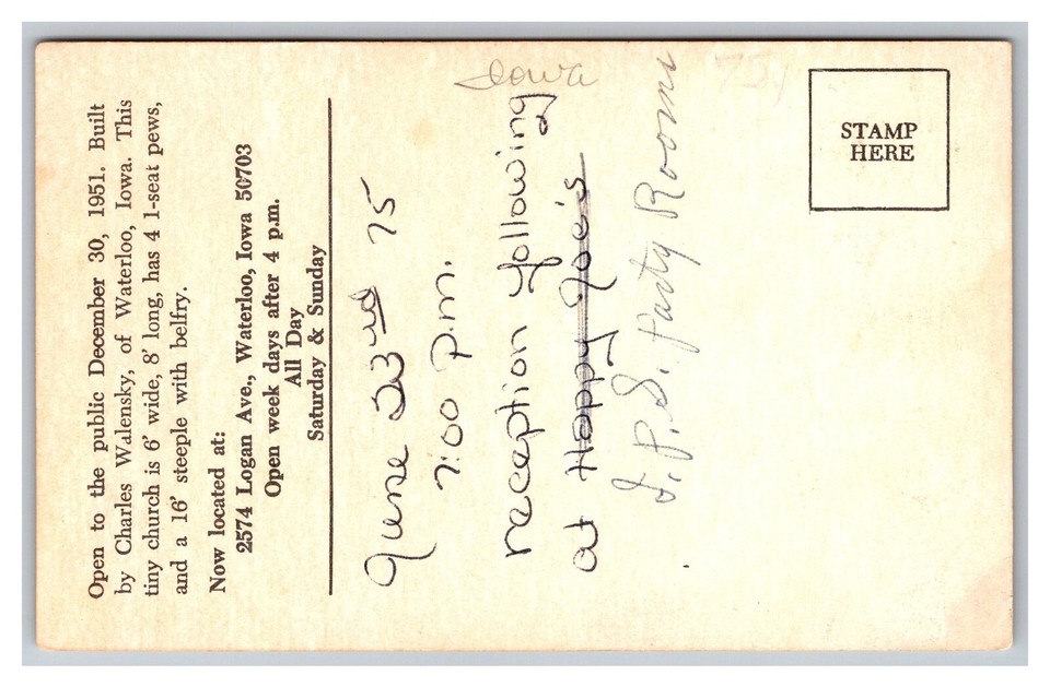 Waterloo IA Iowa Morning Star Chapel Unposted Chrome Postcard | eBay