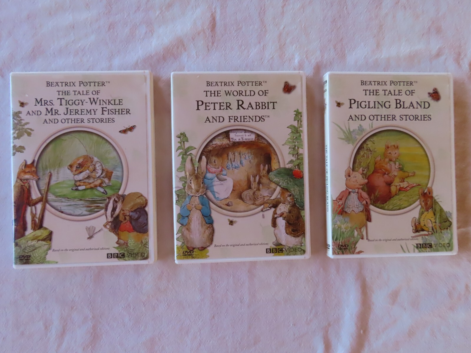 Lot Of 3 Beatrix Potter DVDs- Peter Rabbit/ Pigling Bland/ Mrs.Tiggy ...