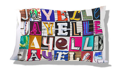 JAYELLE Personalized Pillowcase featuring photos of actual sign letters ...