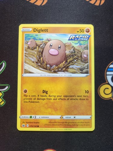 EXACT CARD PICTURED Diglett Pokemon SWSH06 Chilling Reign 076 /198 Non ...