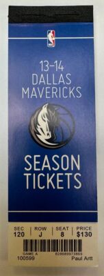 FULL UNUSED DALLAS MAVERICKS 2013-14 SEASON TICKET BOOK *DIRK NOWITZKI ...