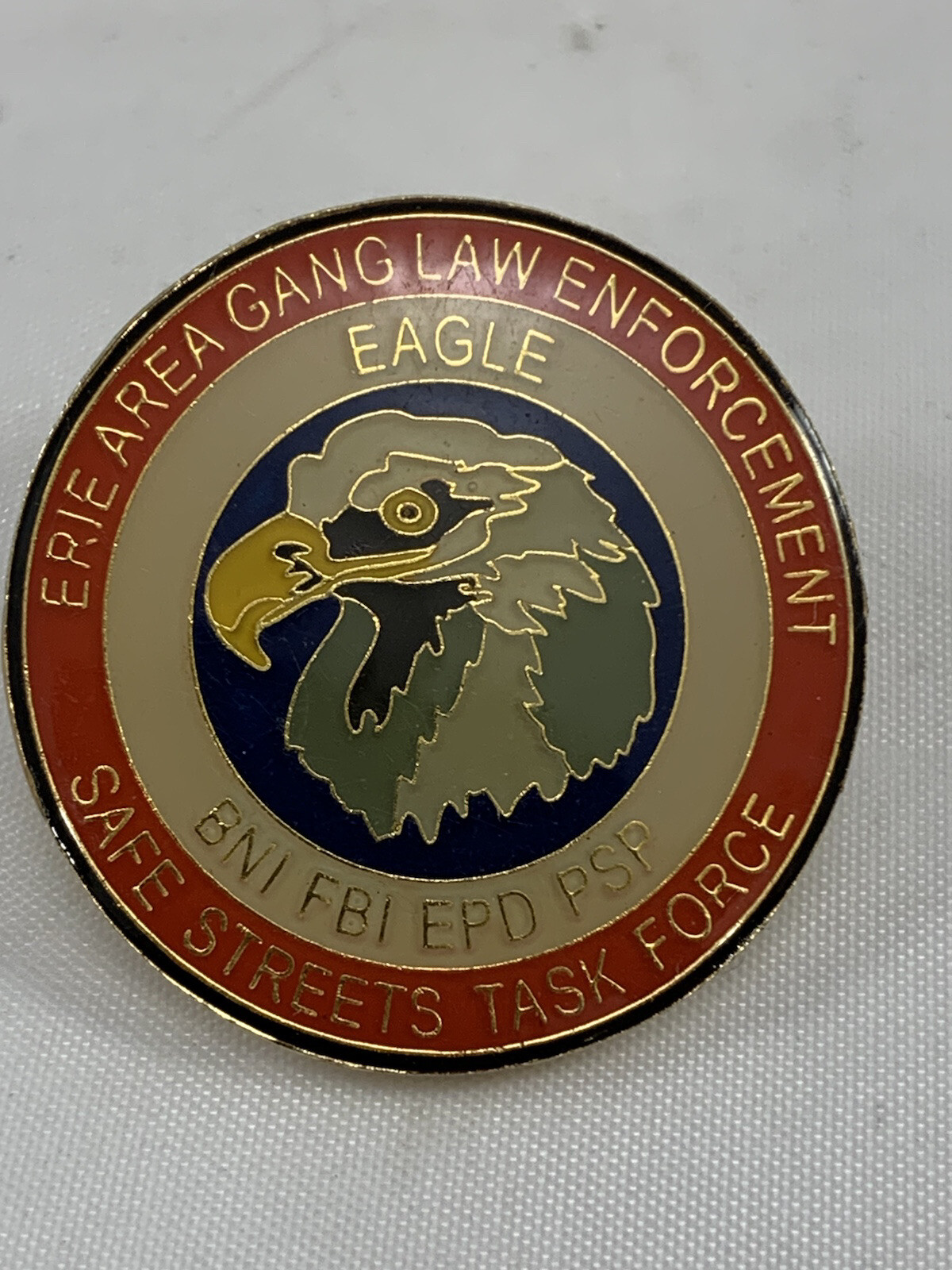 FBI Department Of Justice Erie Safe Streets Task Force Eagle lapel pin ...